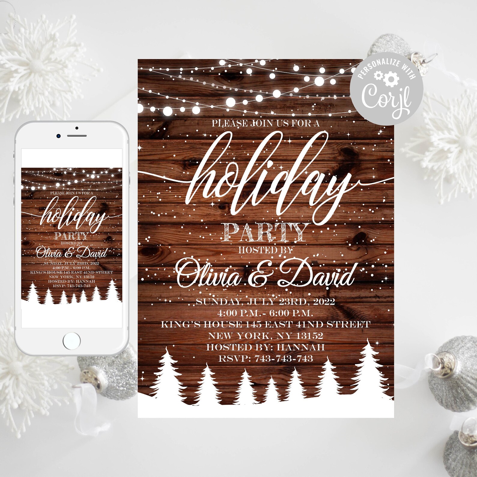 Editable Holiday Party Invitation Christmas Party Invitation - Etsy
