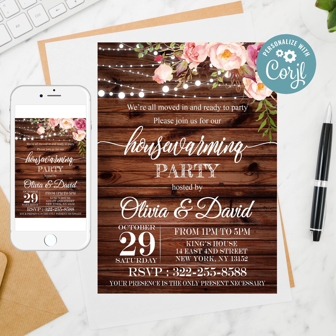 Editable Rustic Housewarming Invitationhouse Warming Party - Etsy