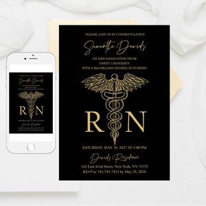 Editable Nursing Graduation Invitation, Licensed Vocational Nurse ...