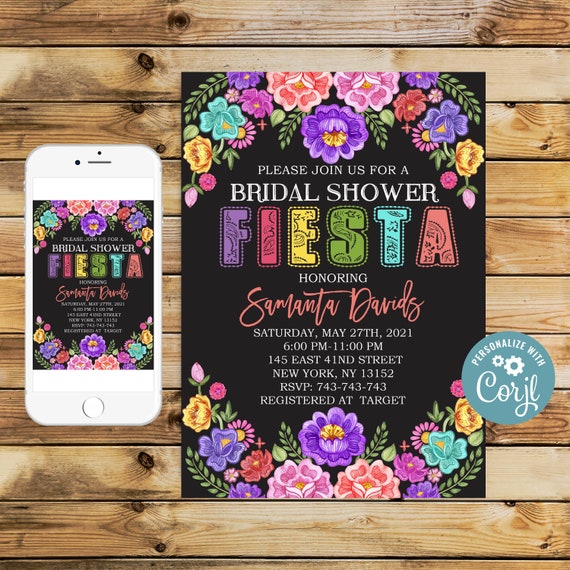 Editable Fiesta Bridal Shower Invitation Fiesta Mexicana | Etsy