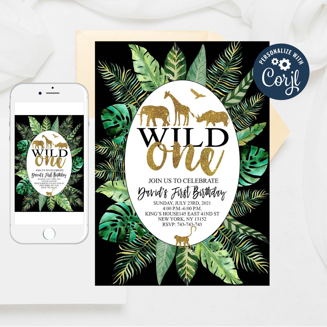 Editable Black Wild One Invitation Wild One Invitation - Etsy
