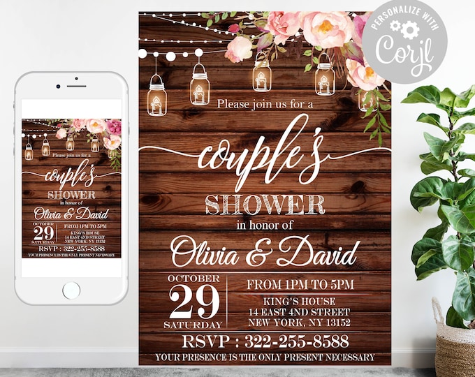 Editable Couples Shower Invitation, Photo Couples Shower Invitation ...