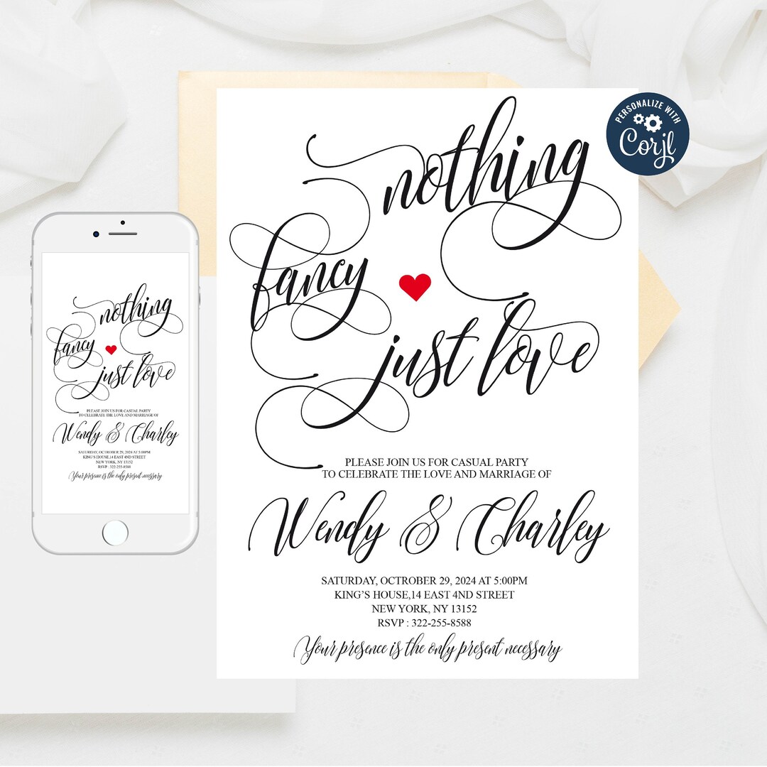 Funny Elopement Announcement: Casual Party Invitation Template ...