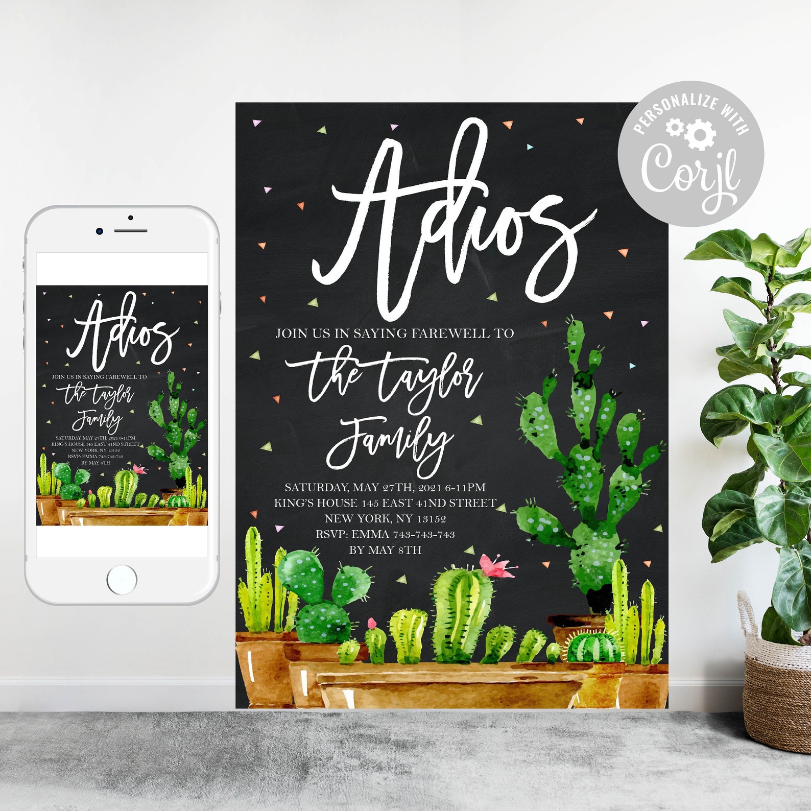 Going Away Invitation Editable Adios Farewell Invitation | Etsy