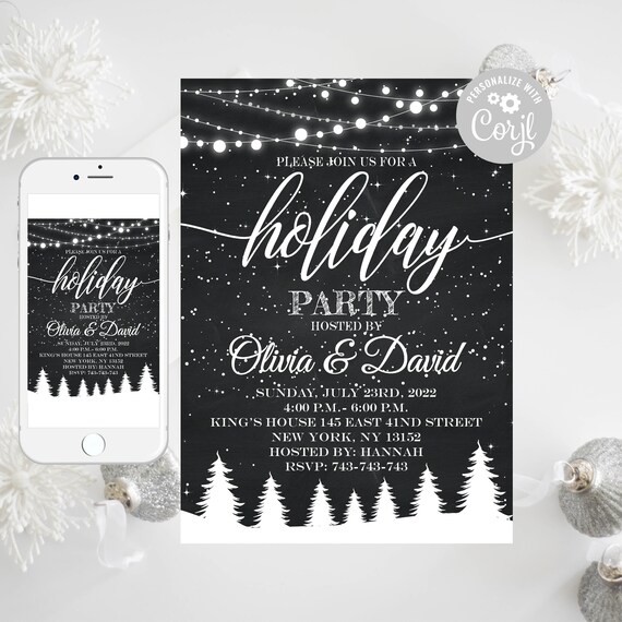 Editable Holiday Party Invitation Christmas Party Invitation | Etsy