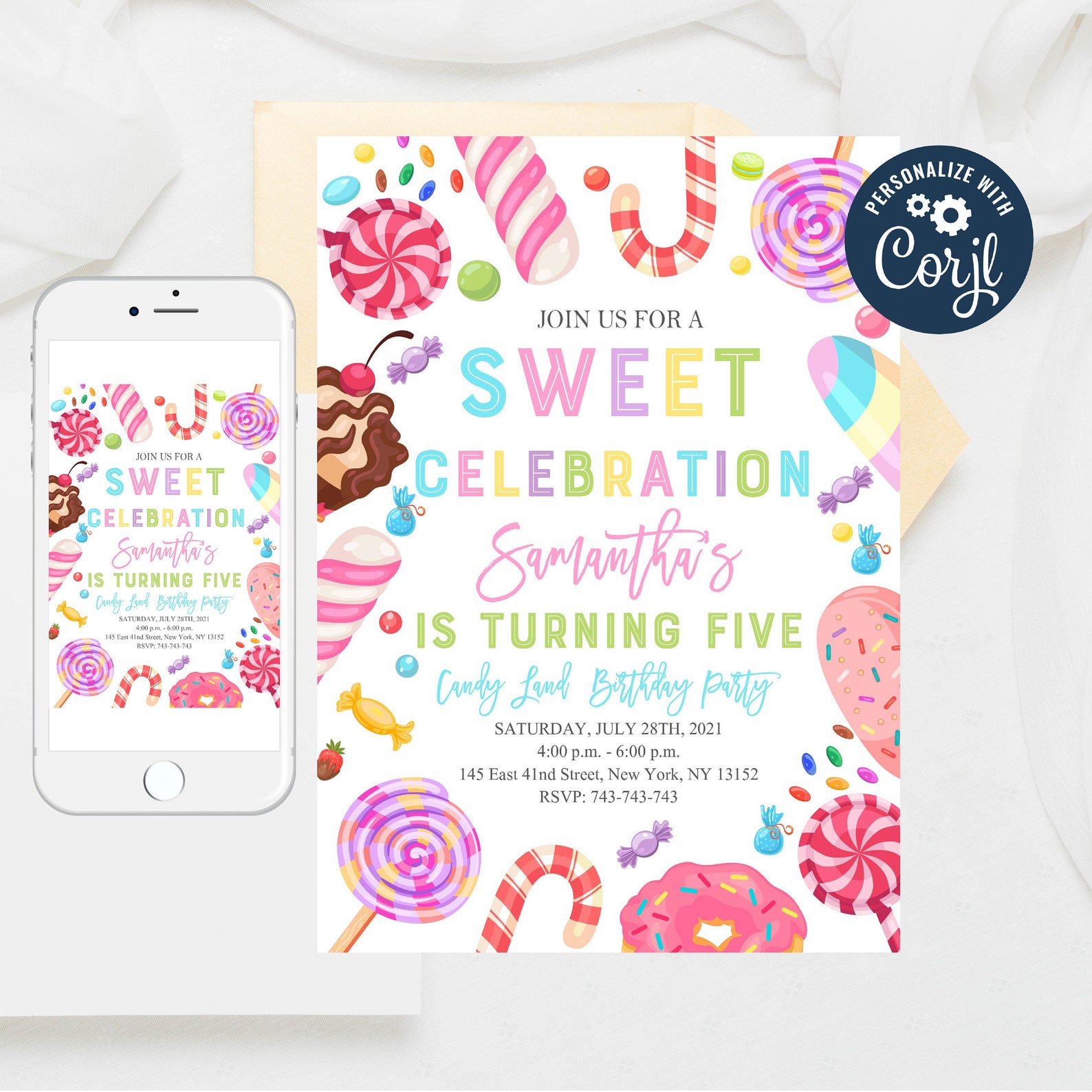 Editable Sweets Candy Birthday Party Invitation Candyland - Etsy