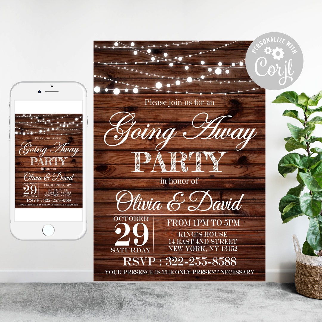 Editable Going Away Party Invitations, Going Away Party Invitation ...
