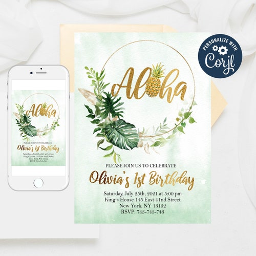 Aloha Thirty Luau Birthday Invitation Template Printable | Etsy