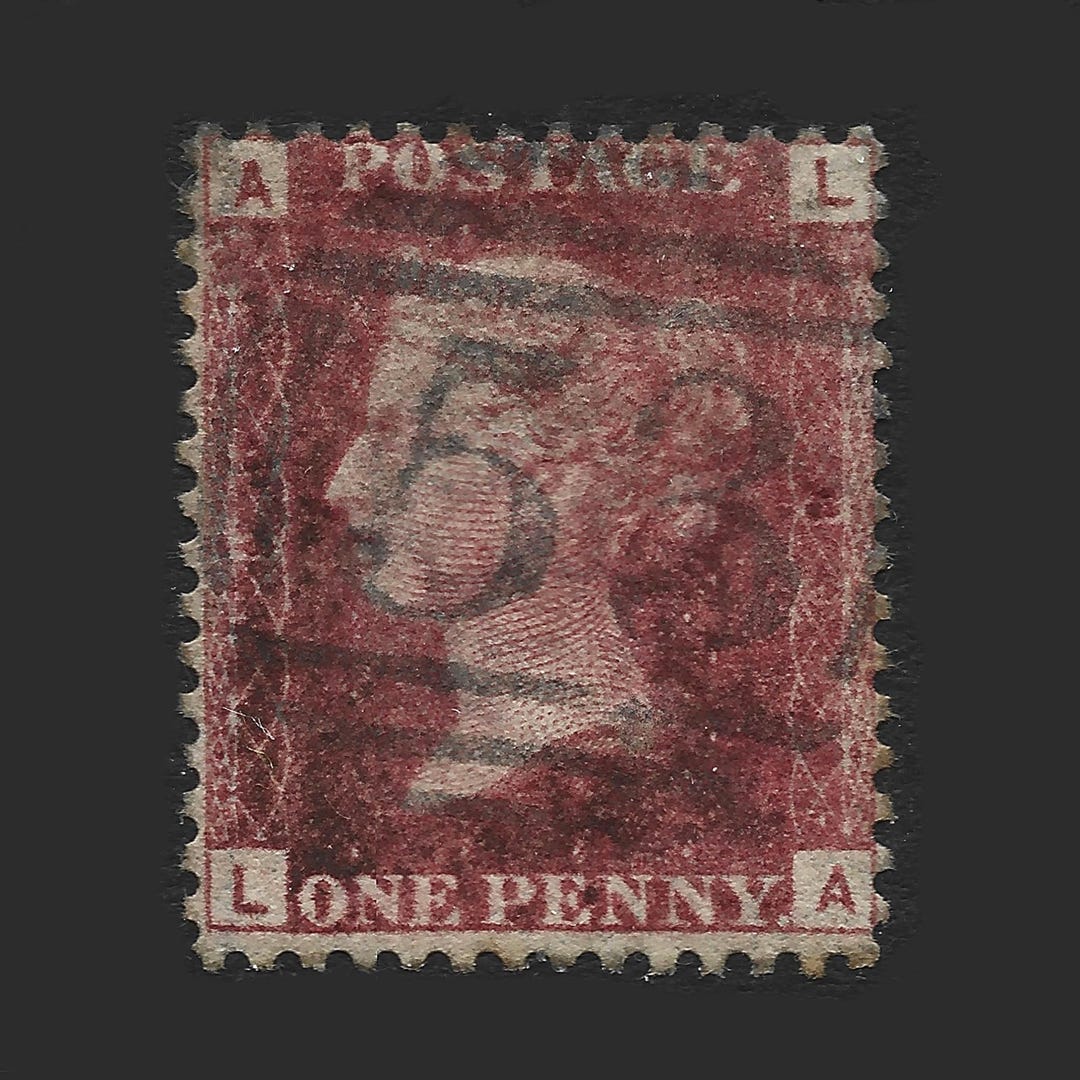 1864 Queen Victoria Penny Red Plate 89 in Average Used Condition. There ...