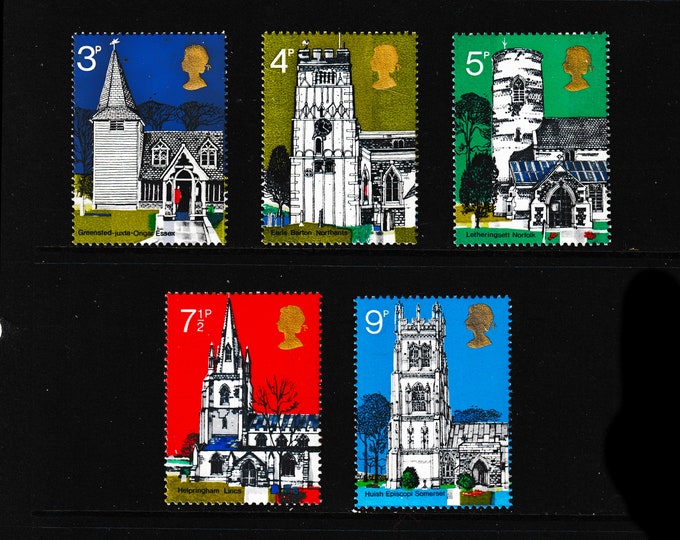Great Britain 1972 Churches Set of Five Mint Commemorative Stamps ...