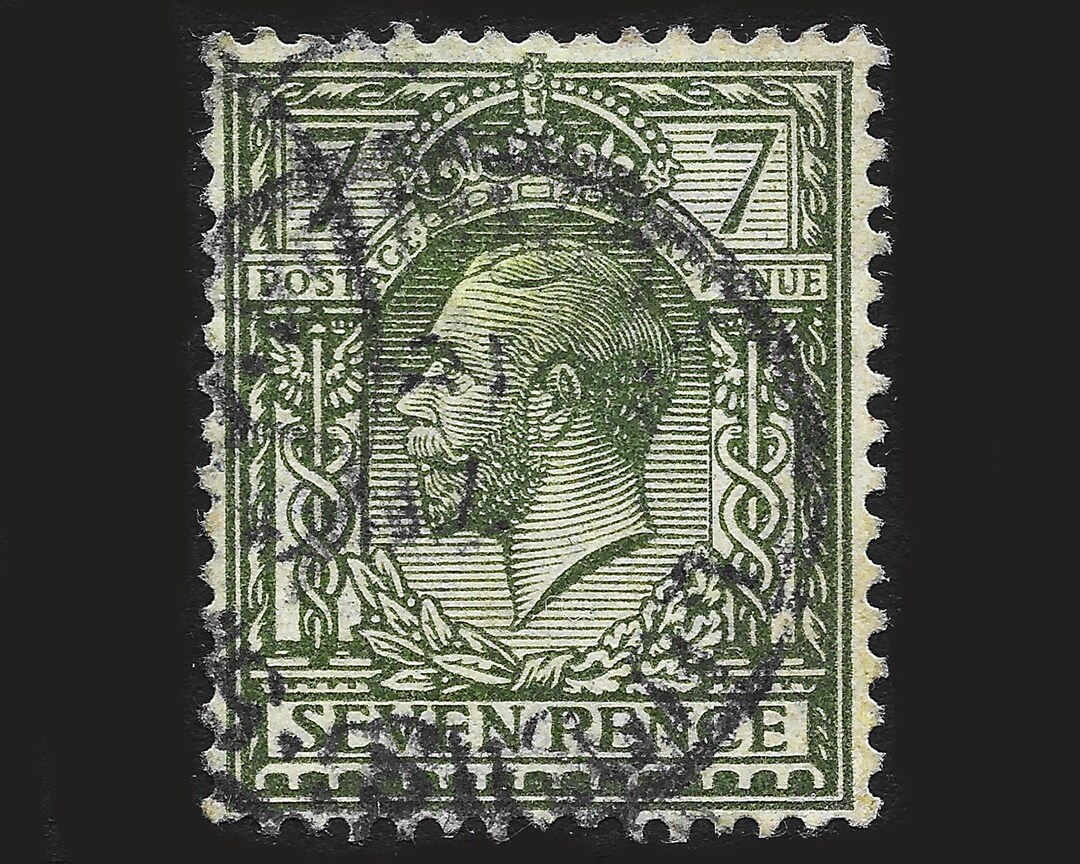 GB 1912 King George V 7d Bronze-green Used Definitive Postage Stamp ...