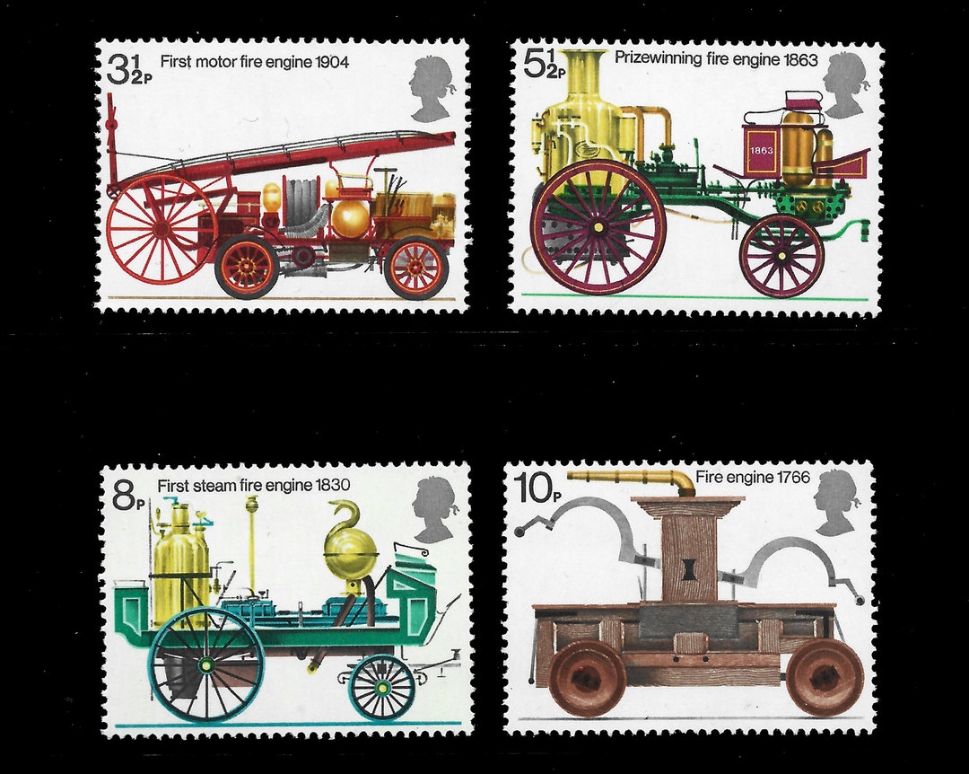 Great Britain 1974 Fire Engines Set of Four Mint Commemorative Stamps ...