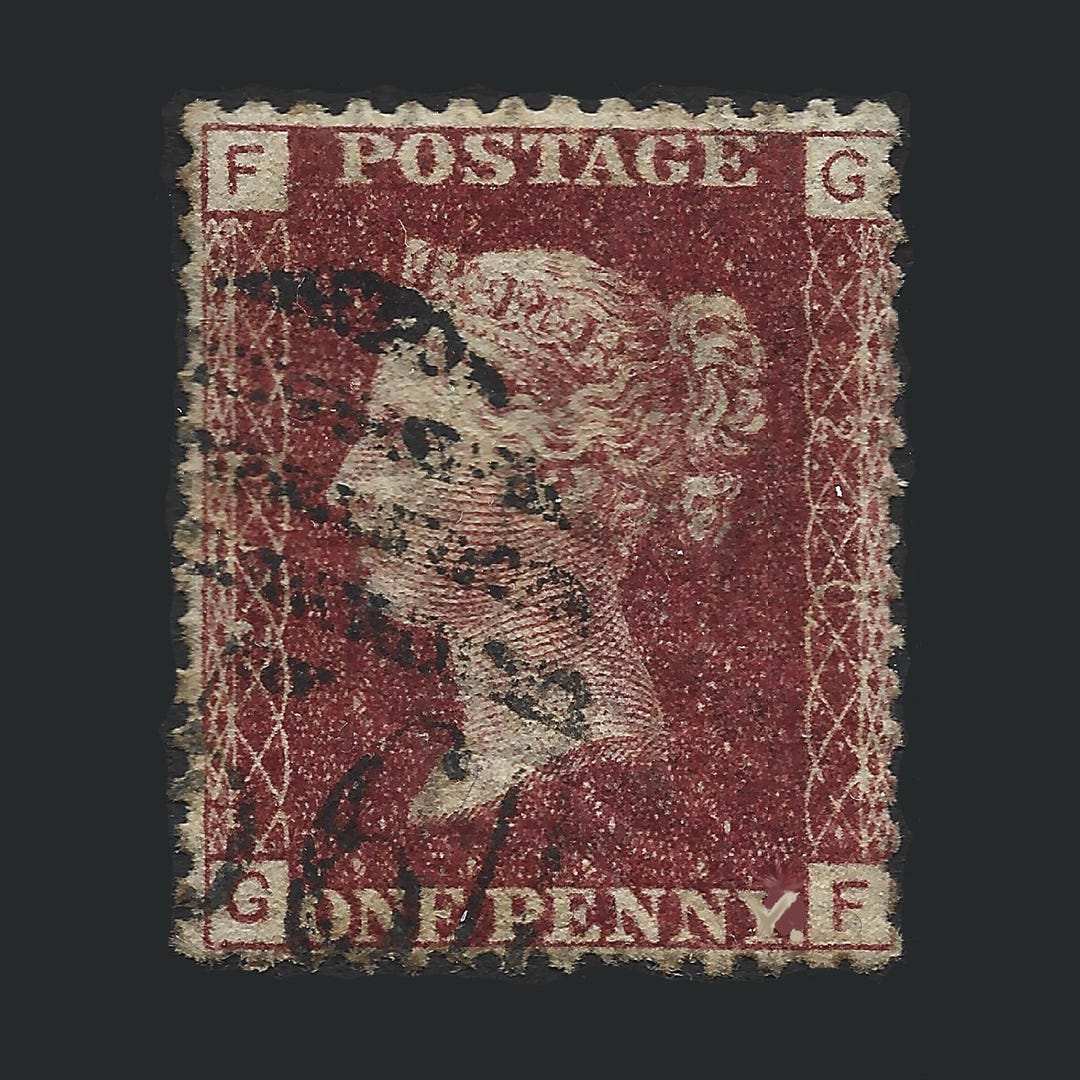 1864 Victoria Penny Red Plate 210 in Average Used Condition. There Are ...