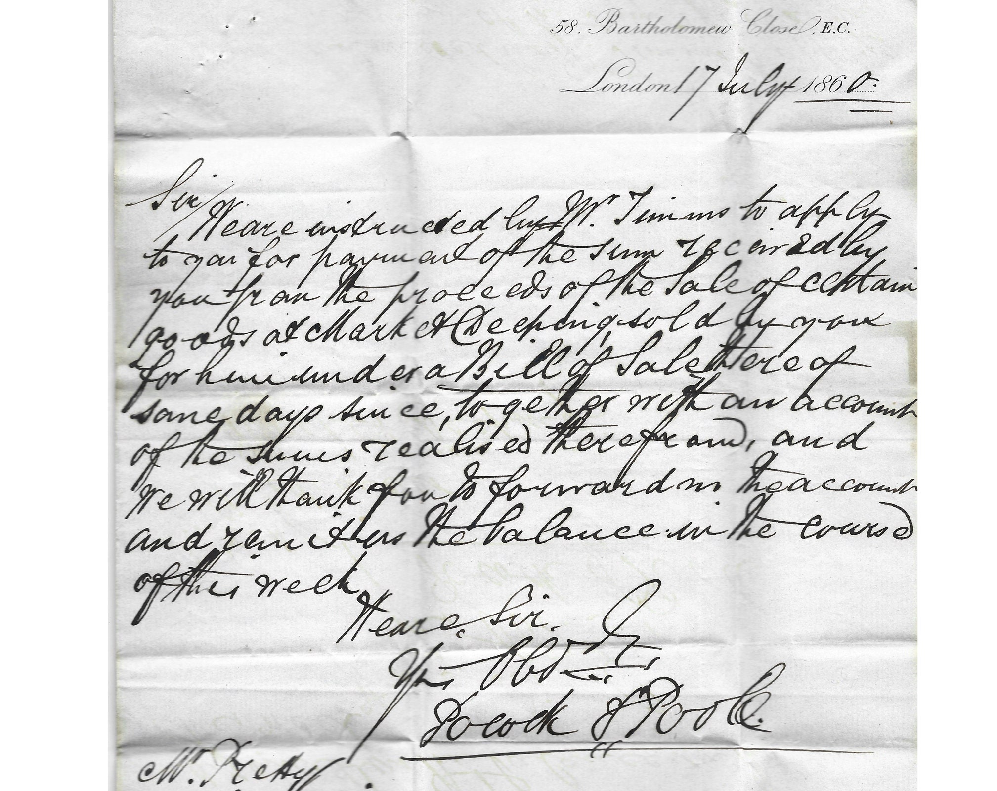 Genuine 1860 letter from a solicitor in London to an | Etsy