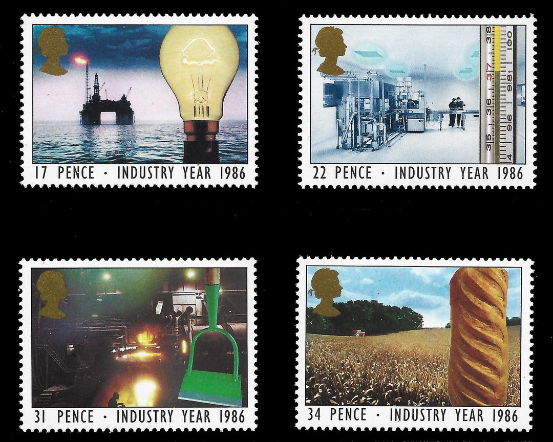 GB 1986 Industry Year, Set of Four Mint Stamps. Ideal for Collector of ...