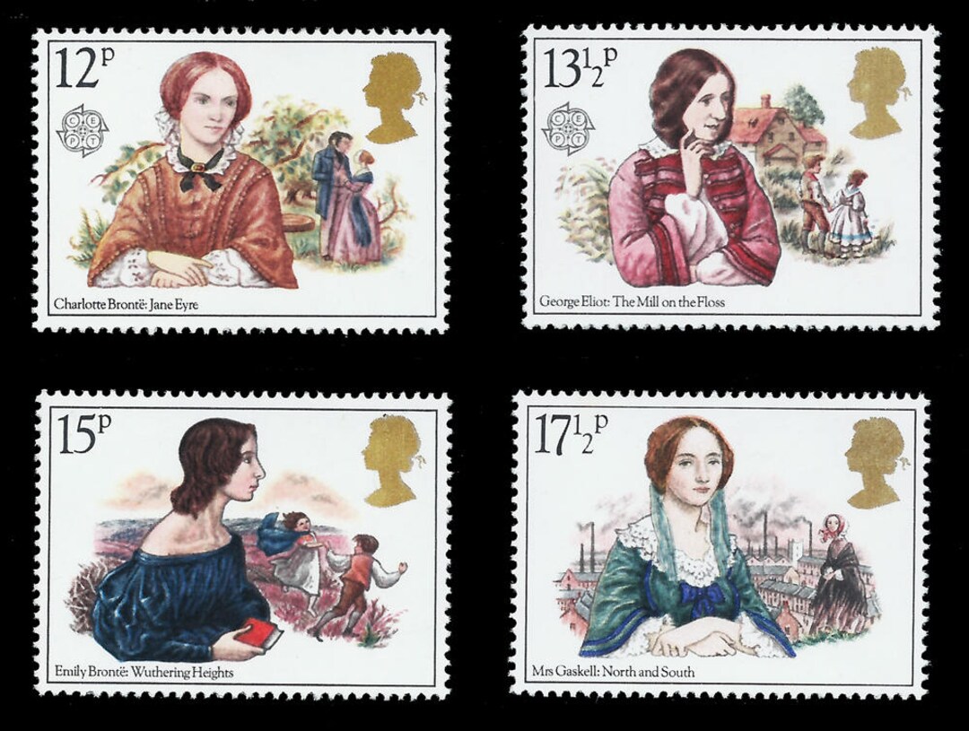Great Britain 1980 Famous Authoresses Set of Four Mint Stamps. Queen ...