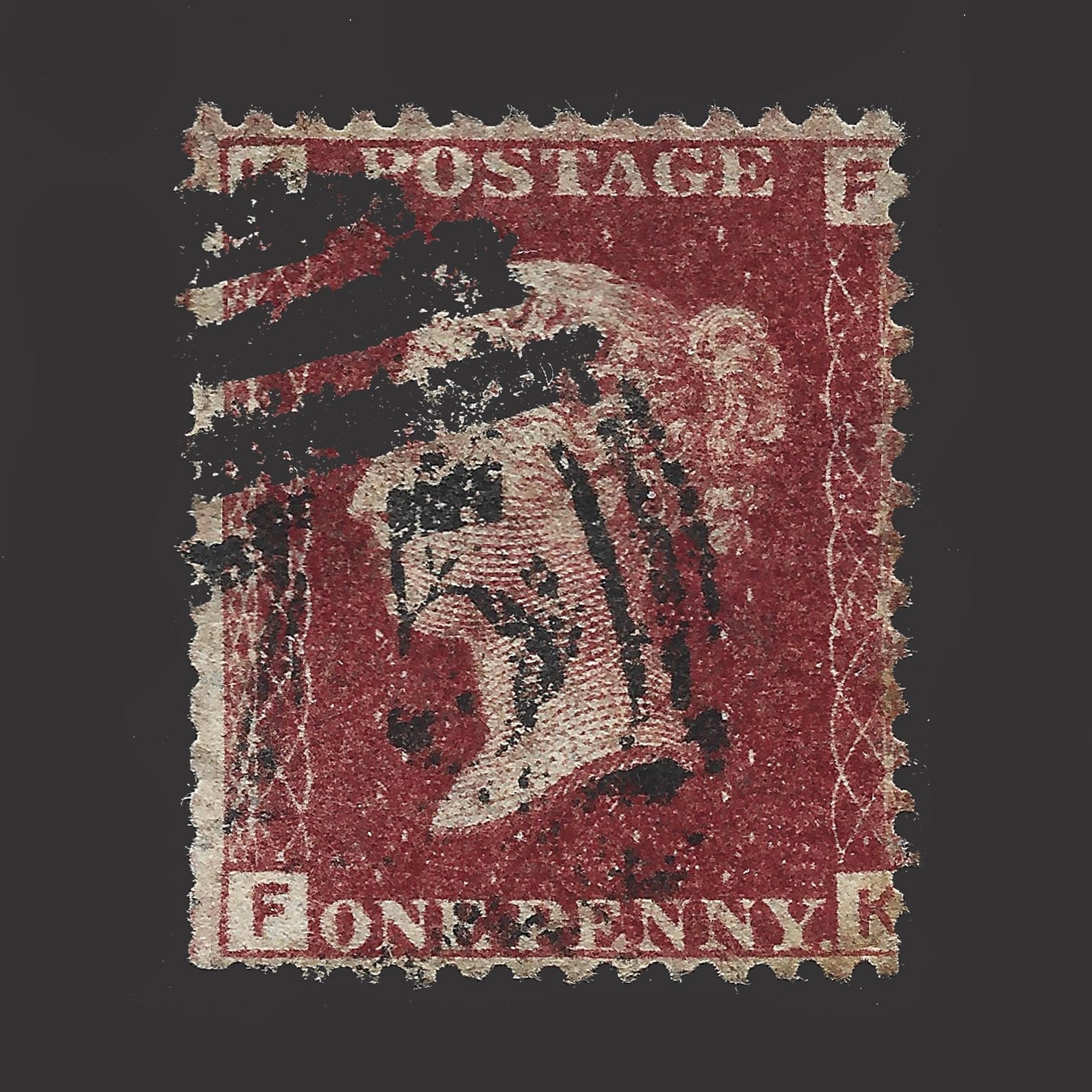 1864 Victoria Penny Red Plate 222 in Average Used Condition. There Are ...