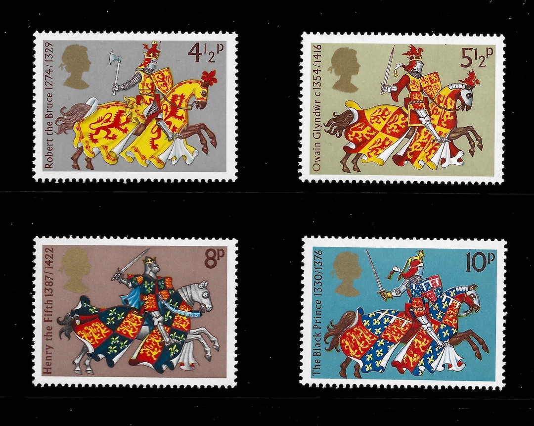 Great Britain 1974 Medieval Warriors Set of 4 Mint Stamps. Ideal for ...