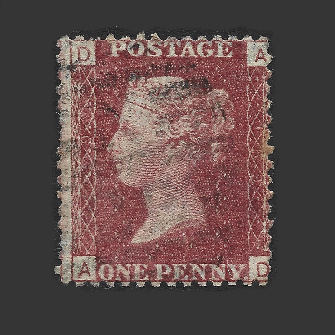 1864 Victoria Penny Red Plate 159 in Average Used Condition. There Are ...