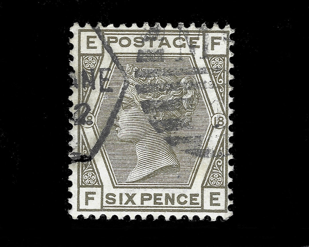 Great Britain 1882 Six Pence Grey Plate 18 With Imperial - Etsy