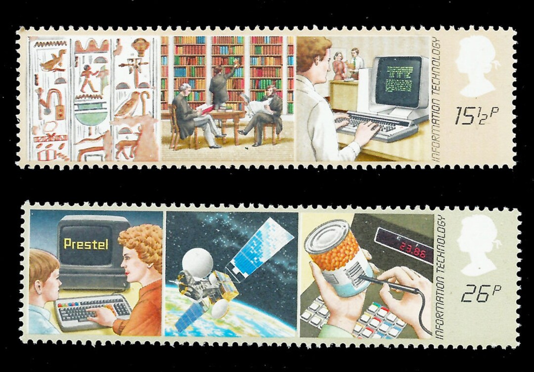 GB 1982 Information Technology Set of Two Mint Stamps. Ideal for ...