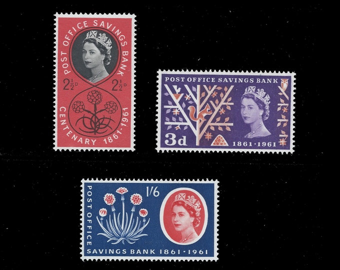 Great Britain 1961 Post Office Savings Bank Set of 3 Mint Postage ...