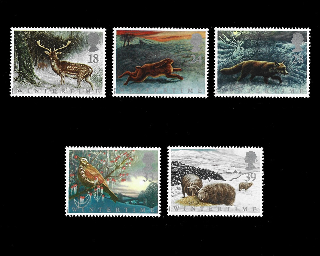 Great Britain 1992 Wintertime Set of Five Mint Stamps. Ideal - Etsy UK Great Britain 1992 Wintertime Set of Five Mint Stamps. Ideal - Etsy UK