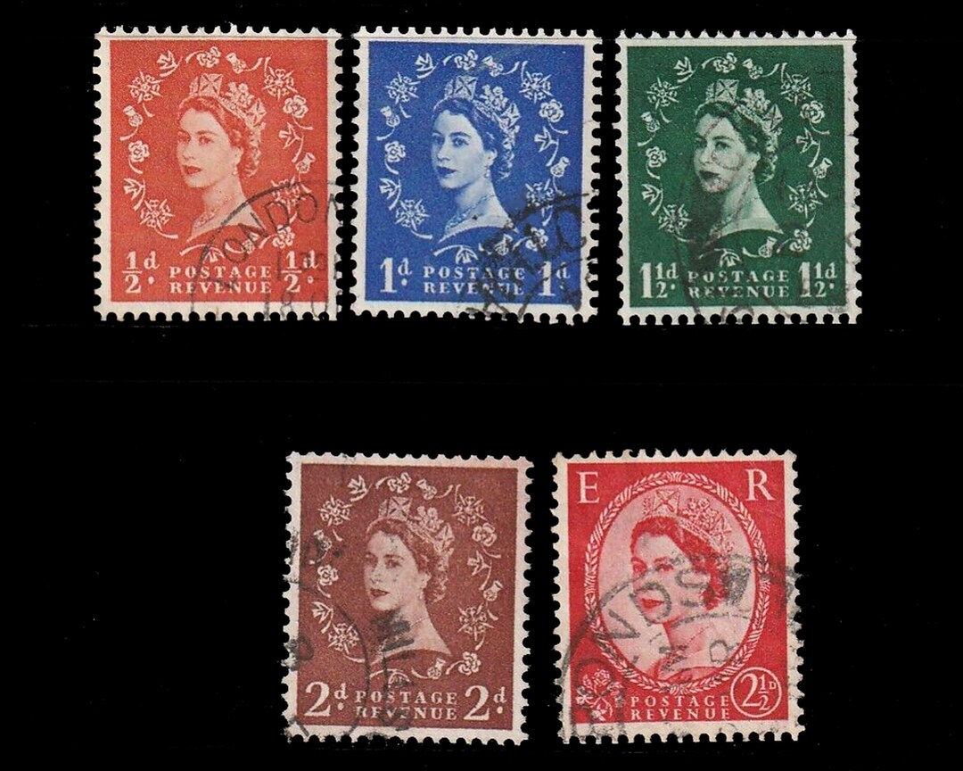Great Britain 1952 Definitives Tudor Inverted Watermark Full Set of 5 ...
