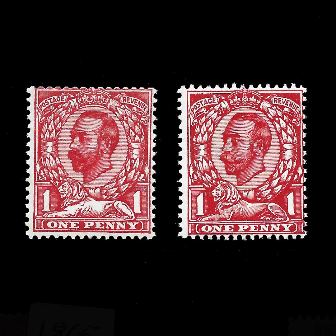 Great Britain 1911 & 1912 King George V 1d Definitive Postage Stamps ...