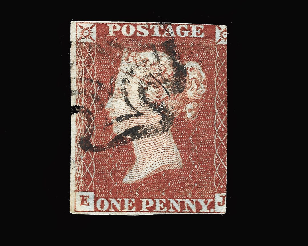 Great Britain 1841 Penny Red-brown Stamp, JG, With Fine Maltese Cross ...