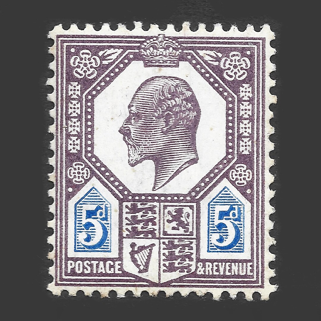 1902-13 King Edward VII 5d Slate Purple, Mounted Mint Great Britain ...
