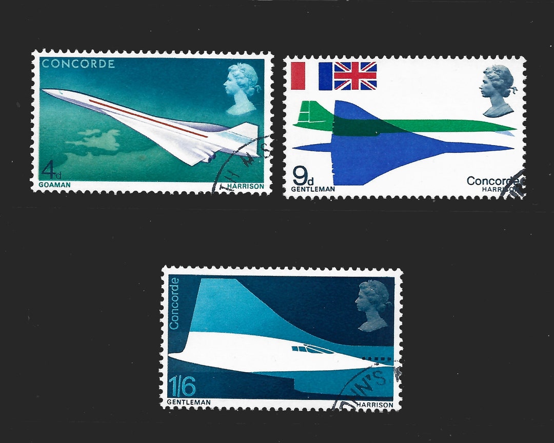 Fine Used Commemorative. 1969 Concorde First Flight Set of 3 Fine Used ...