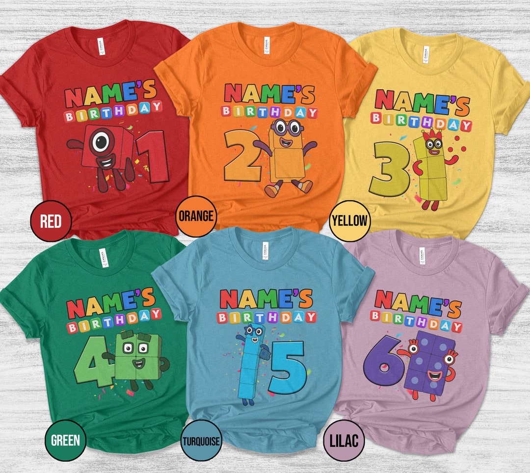 Numberblocks Birthday Shirt/personalized Numberblocks Family Birthday ...
