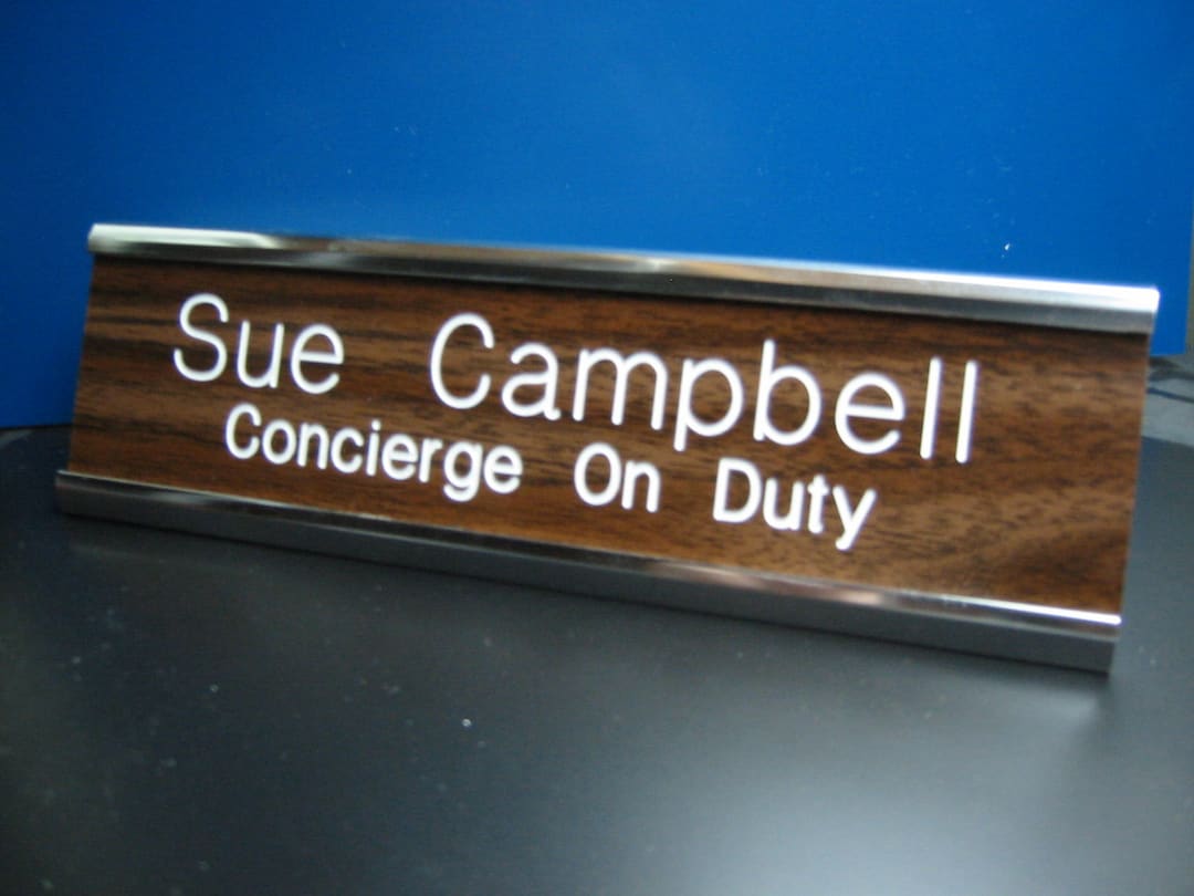 Custom Engraved Office Desk Sign Plaque Nameplate With Frame. 2x8 - Etsy