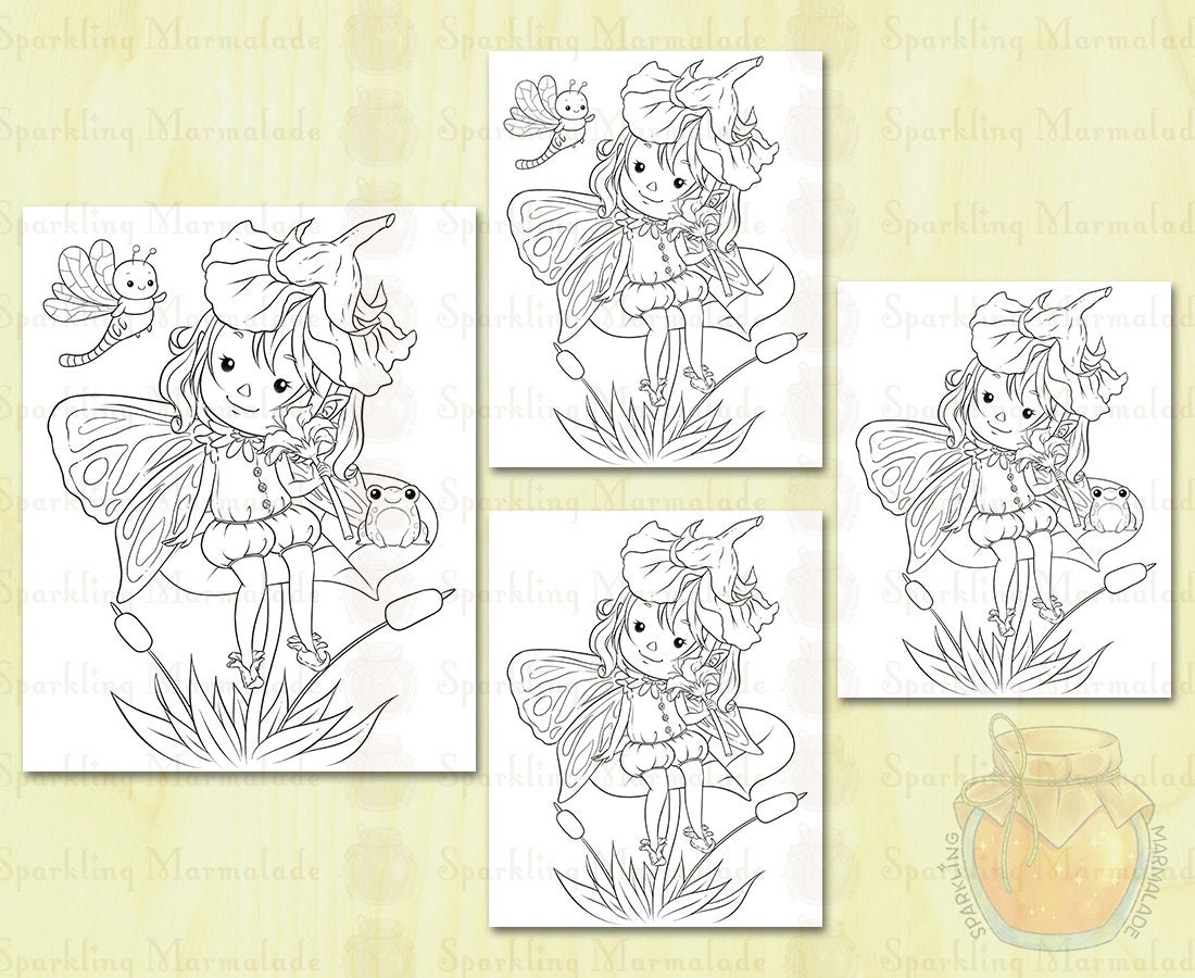 Digital Stamp, Flower Sprite Digi Stamp, Digistamp, Coloring Page ...