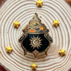 CAULDRON WITH STARS Enamel Pin. Hard Enamel Pin. Witchy Pin. Mini Enamel Pin. Glitter. Statement ...