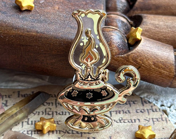 ANTIQUE OIL LAMP. Enamel Pin. Gold Finish. Hard Enamel. Dark Academia ...