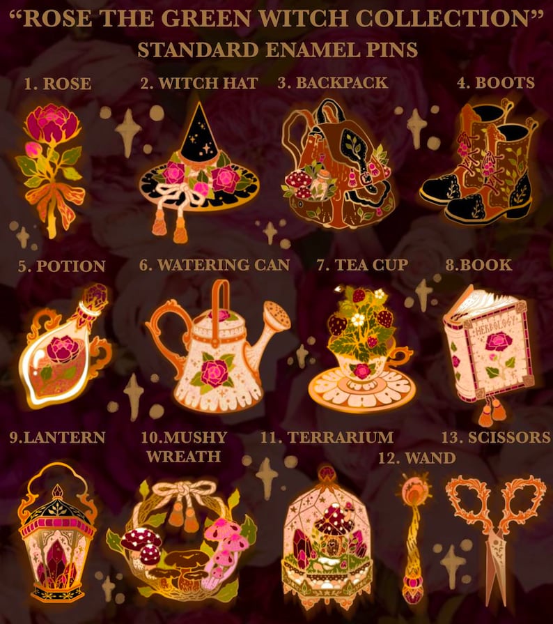GREEN WITCH BACKPACK. Hard Enamel Pin. Witchy Pin. Autumn - Etsy