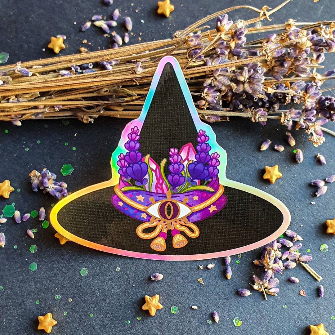 WITCH HAT .waterproof Stickers. Witchy Sticker. All Seeing Eye Sticker ...