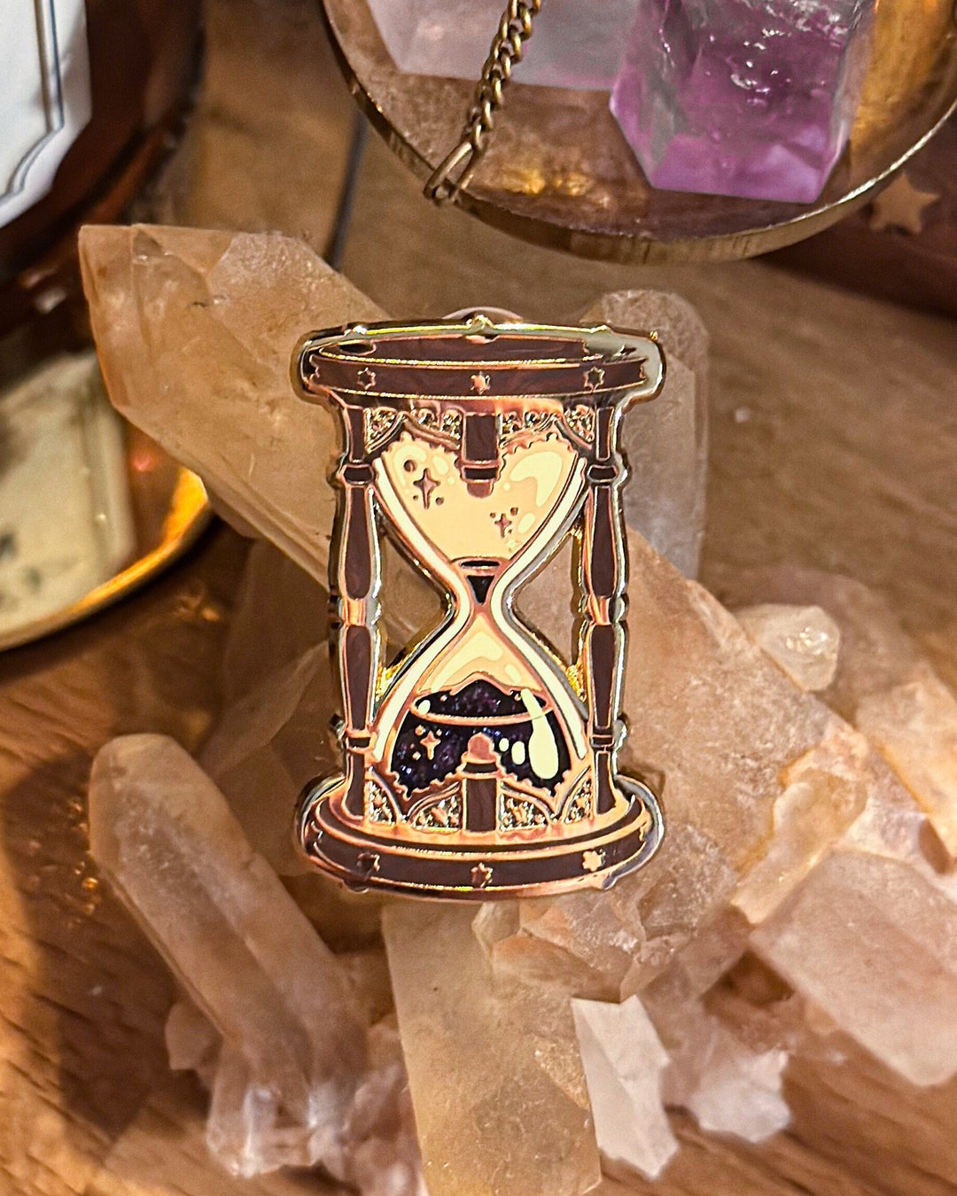 HOURGLASS. Enamel Pin. Gold Finish. Hard Enamel. Dark Academia. Bookish ...