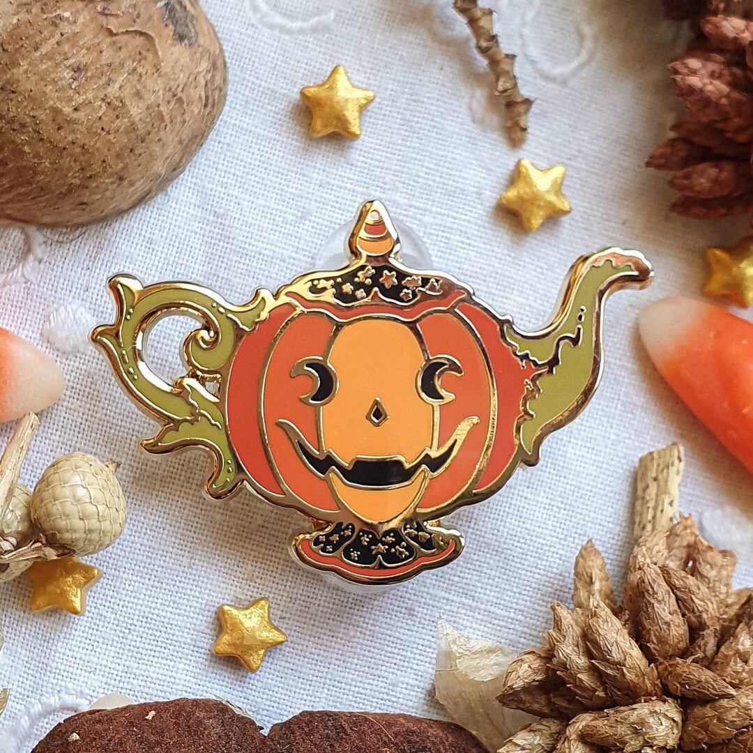 SPOOKY TEA POT Mini Enamel Pins. Hard Enamel Pin. Witchy Pin. Teapot ...