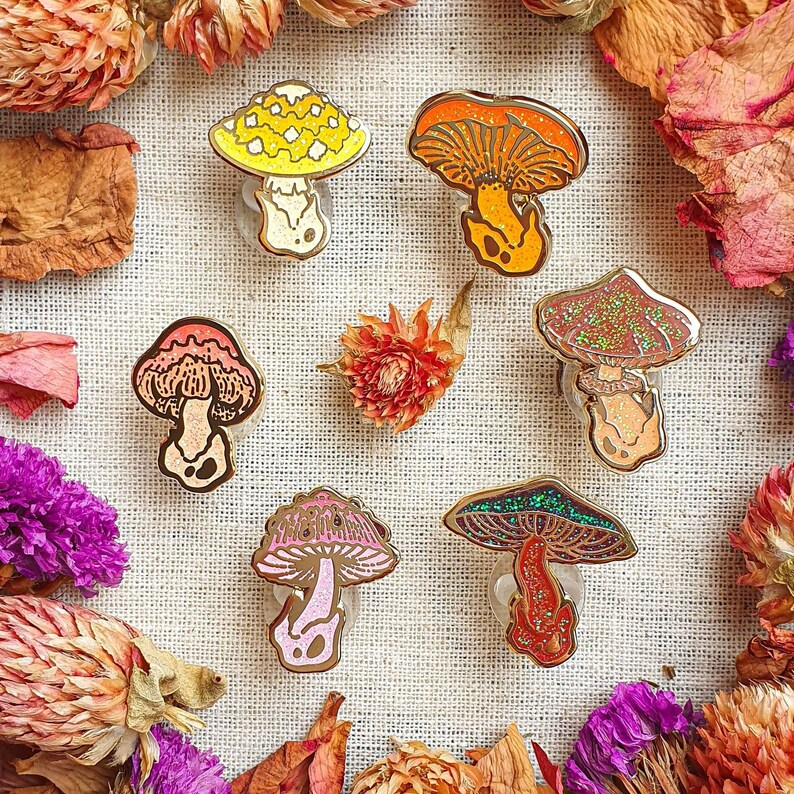 MUSHROOM MINI PINS. Hard Enamel Pin. Witchy Pin. Autumn Enamel Pin. Pin ...