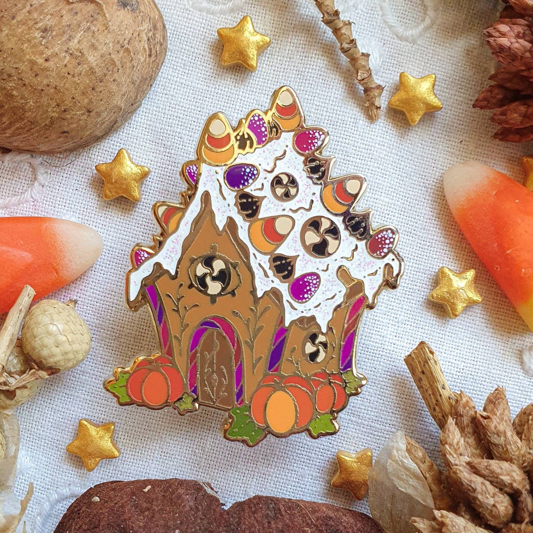 SPOOKY GINGERBREAD HOUSE. Enamel Pin. Hard Enamel Pin. Witchy Pin ...