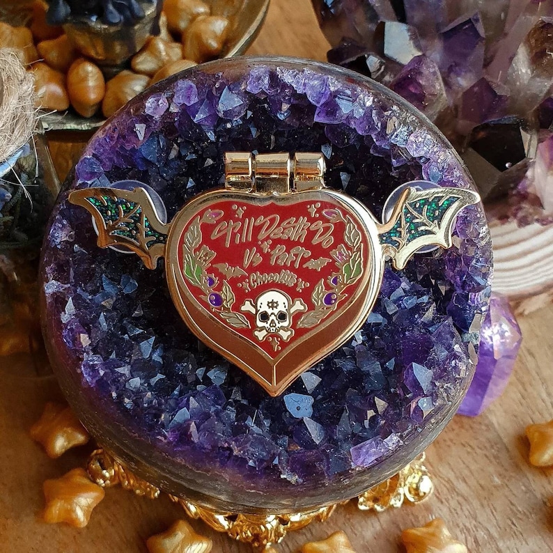 SPOOKY CHOCOLATE BOX Enamel Pin. Hard Enamel Pin With Glitter. Pin With ...