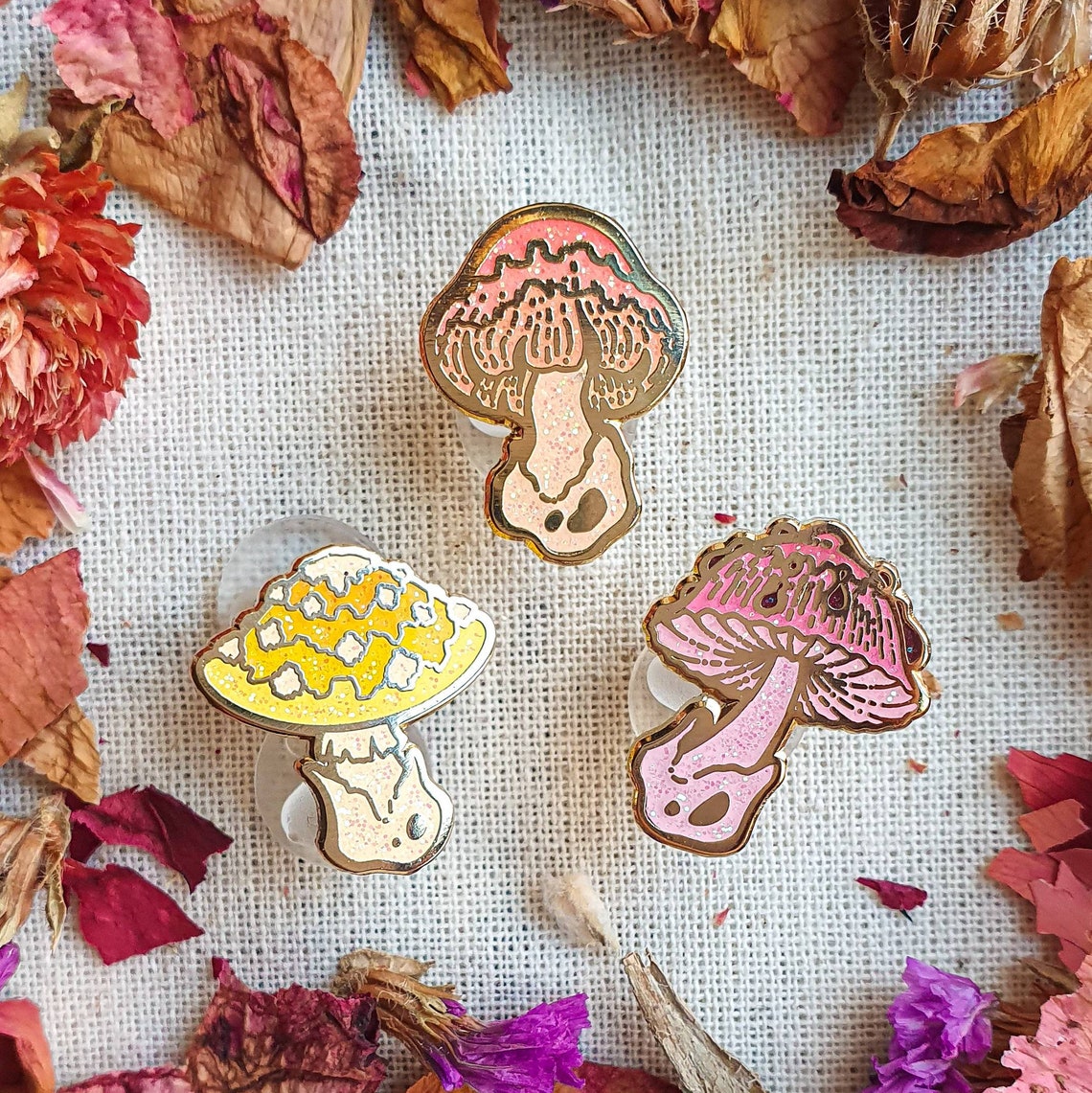 MUSHROOM MINI PINS. Hard Enamel Pin. Witchy Pin. Autumn Enamel | Etsy