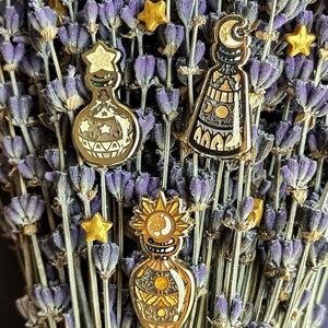 CELESTIAL POTIONS Mini Enamel Pins. Hard Enamel Pin. Witchy Pin. Sun ...