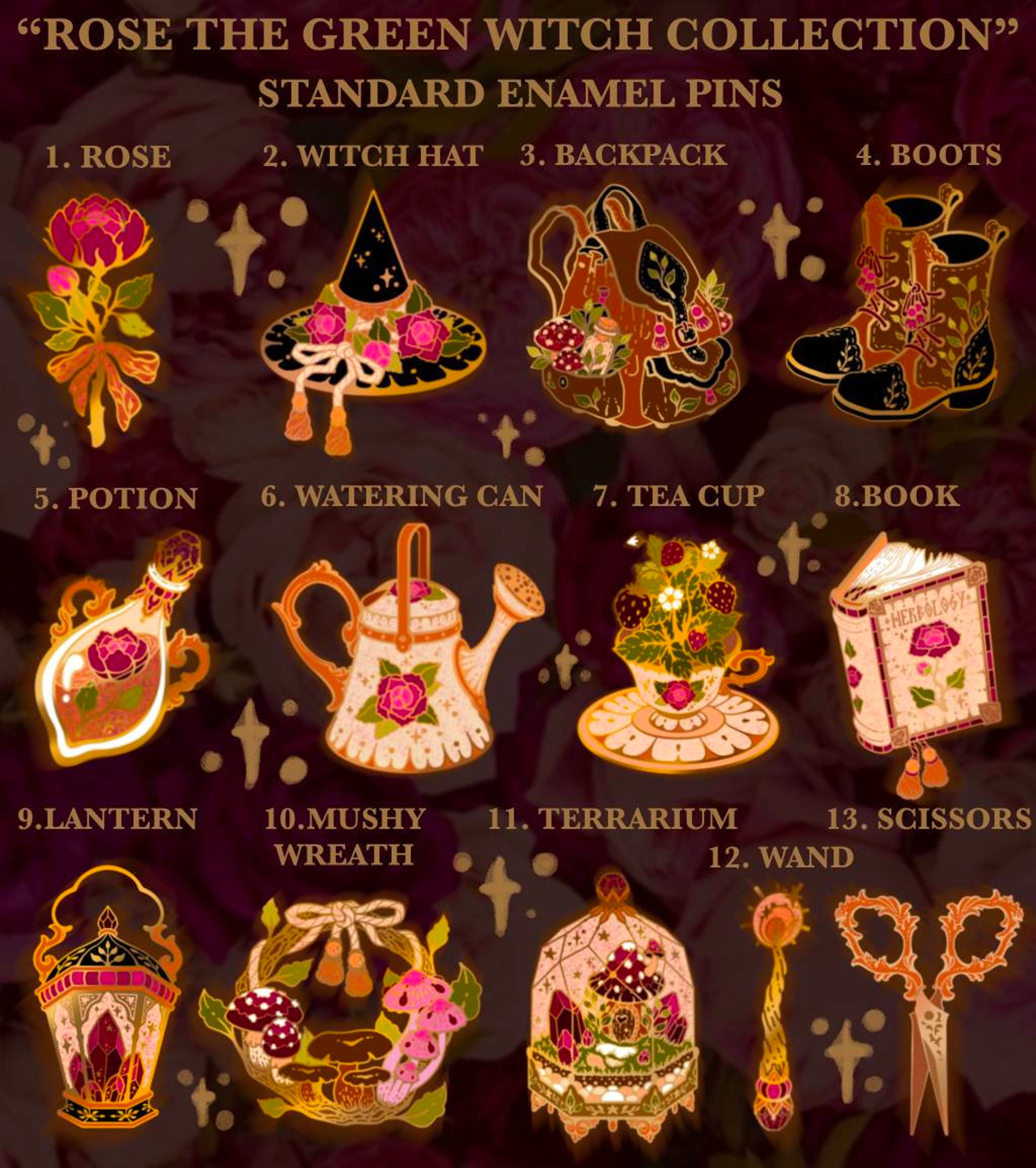 WITCH WAND. Hard Enamel Pin. Witchy Pin. Autumn Enamel Pin. Pin Set ...