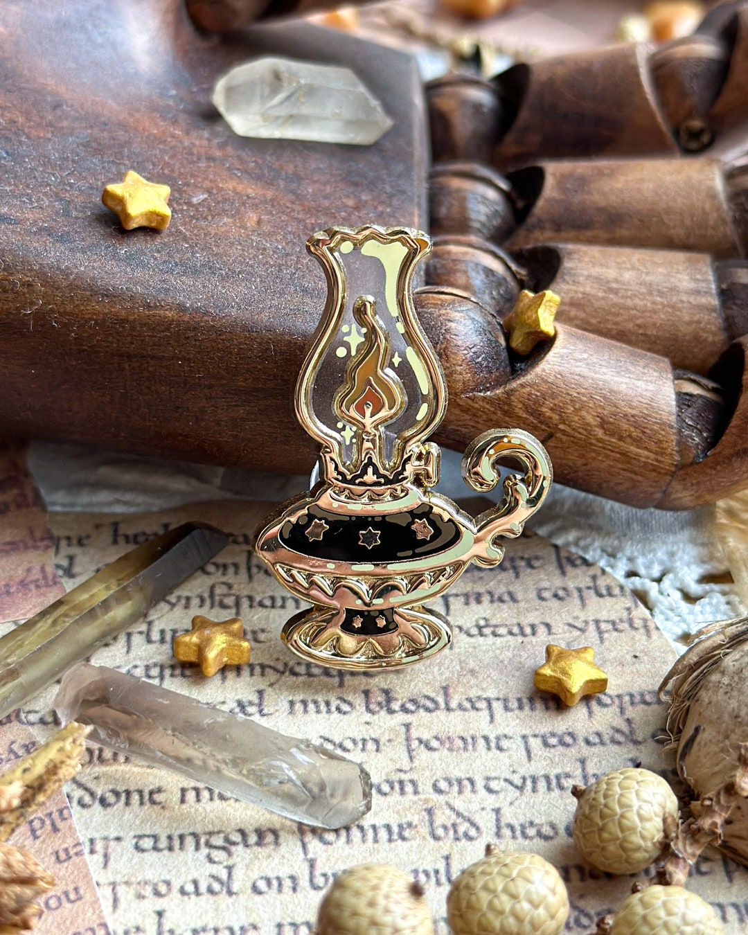 ANTIQUE OIL LAMP. Enamel Pin. Gold Finish. Hard Enamel. Dark Academia ...