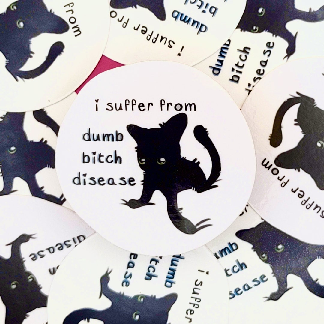 Dumb B Disease Cat Meme Sticker - Etsy