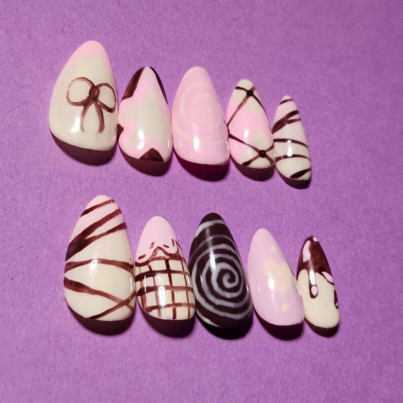 Neapolitan Press-on Nails - Etsy